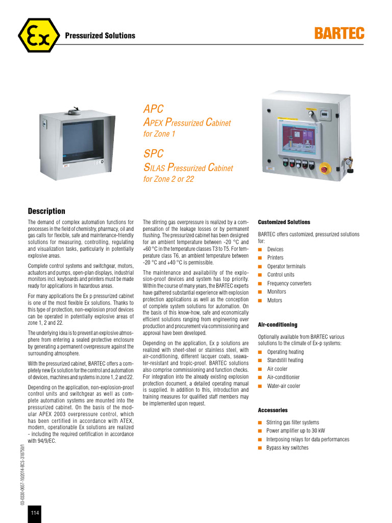 Bartec Pressurized Panel Solution | PDF | Automation | Equipment