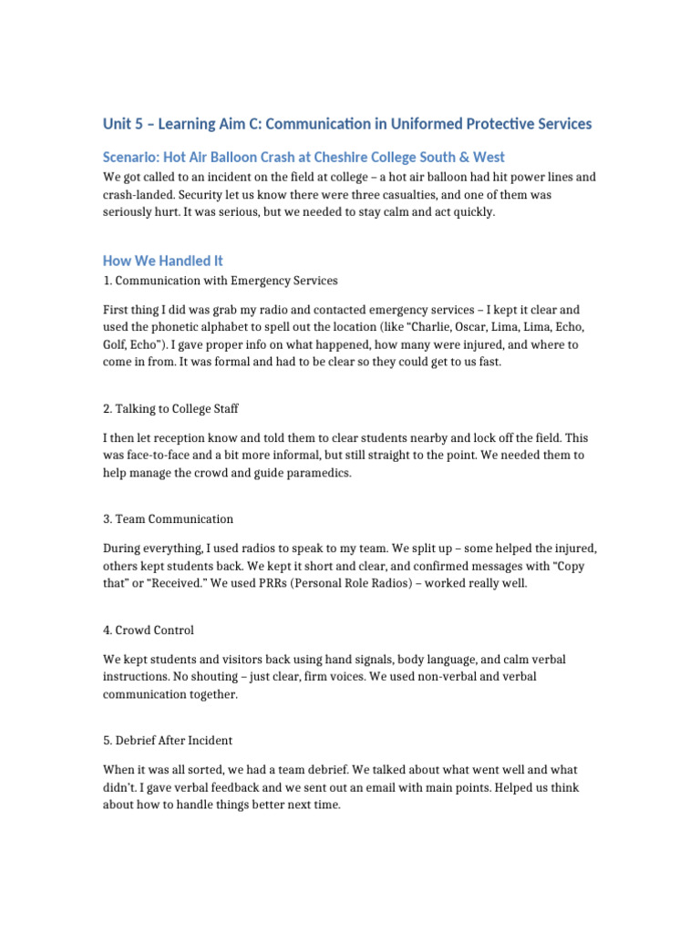 Unit 5 Learning Aim C Merit | PDF | Communication | Nonverbal Communication