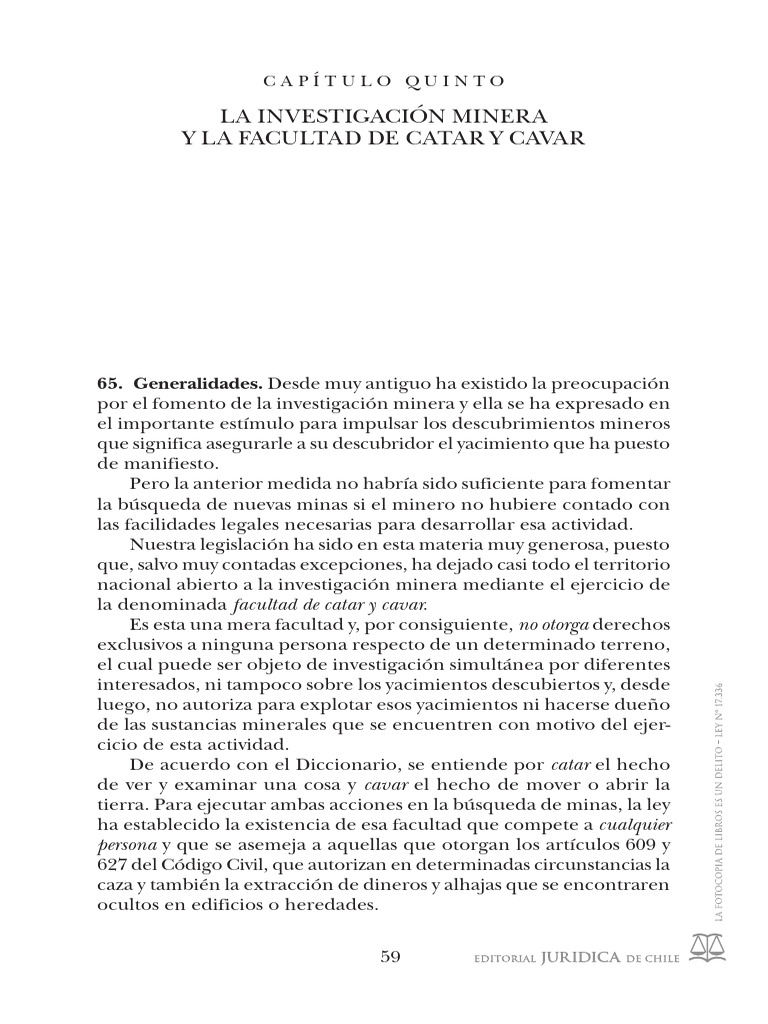 Facultad de catar y cavar, Derecho Minero | PDF | Minería | Katar