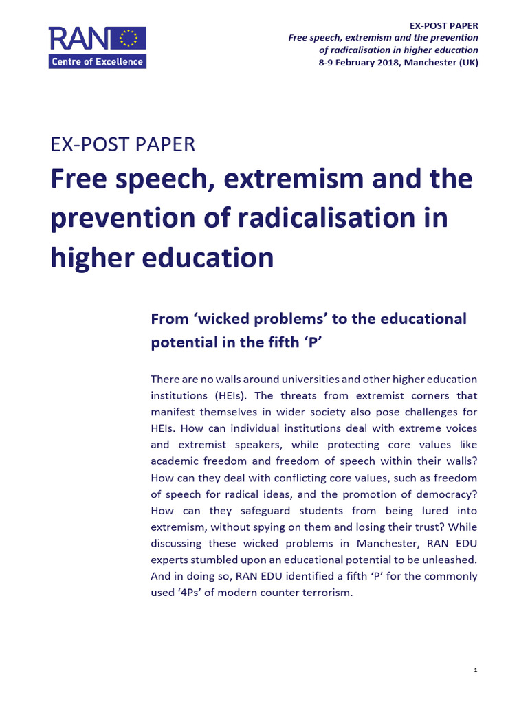 Free Speech and Extremism in Higher Ed | PDF | Extremism | Freedom Of ...