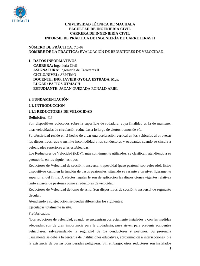2024 - 2 - Informe - Pract - 07 - Ingcarret Ii | PDF | Velocidad | Geometría