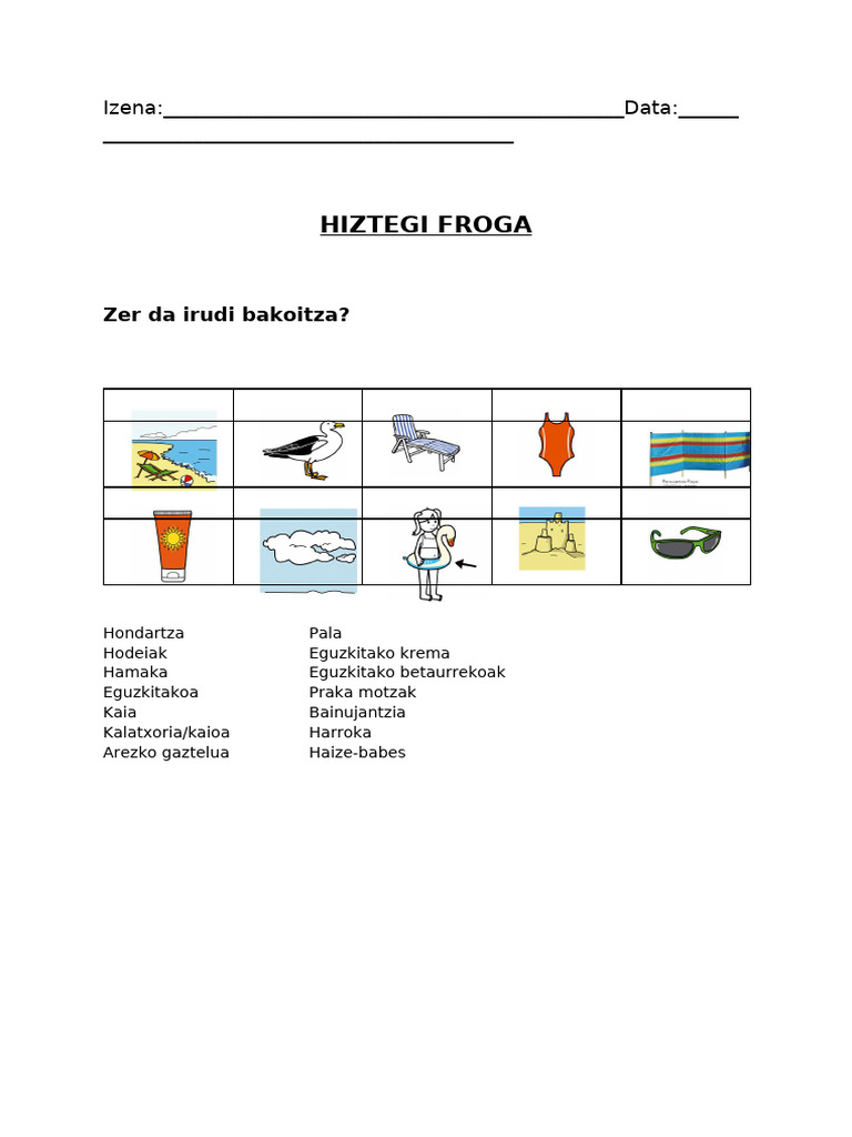 Hiztegi Froga Moldatua | PDF