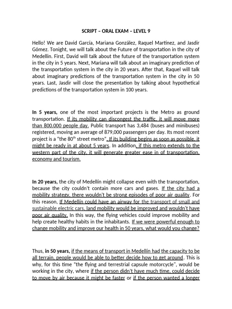 Group 4 - Script - Oral Exam - Level 9 - David - Jasdir - Mari - Rachel | PDF | Language ...