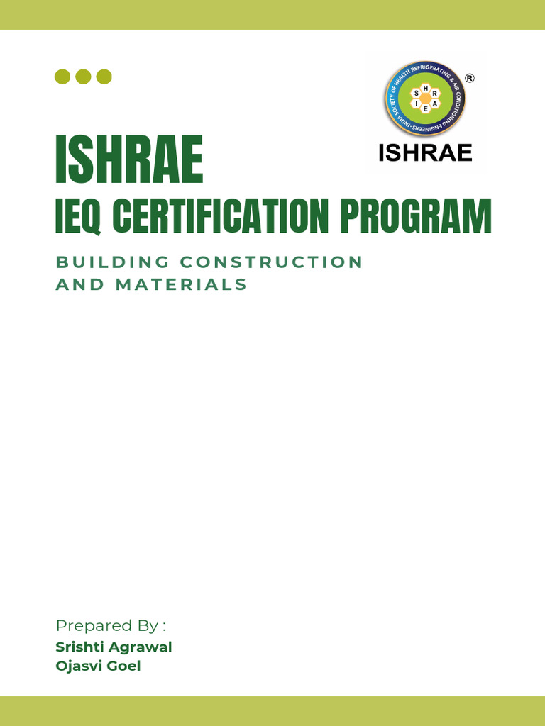 ISHRAE IEQ Certification Overview | PDF | Lighting | Ventilation ...