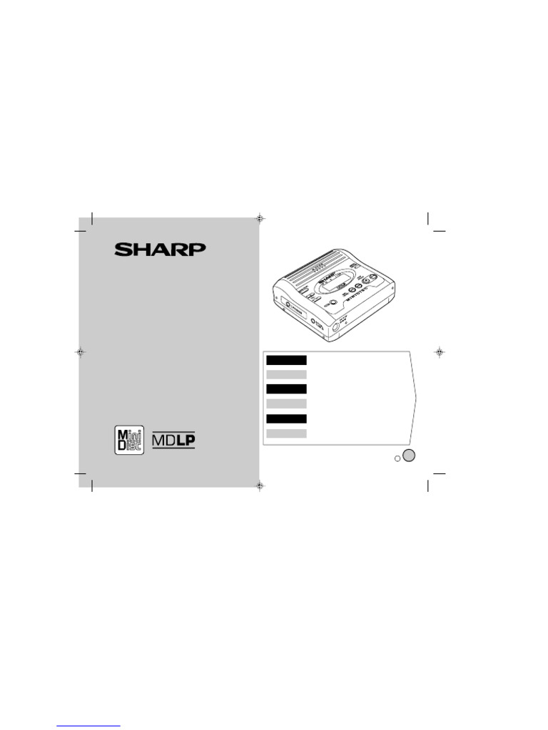 Sharp MDMT 270h Operation Manual | PDF