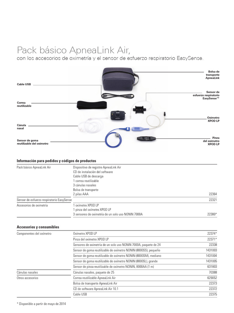 Accesorios y especificaciones ApneaLink Air | PDF | Medicare (Estados ...