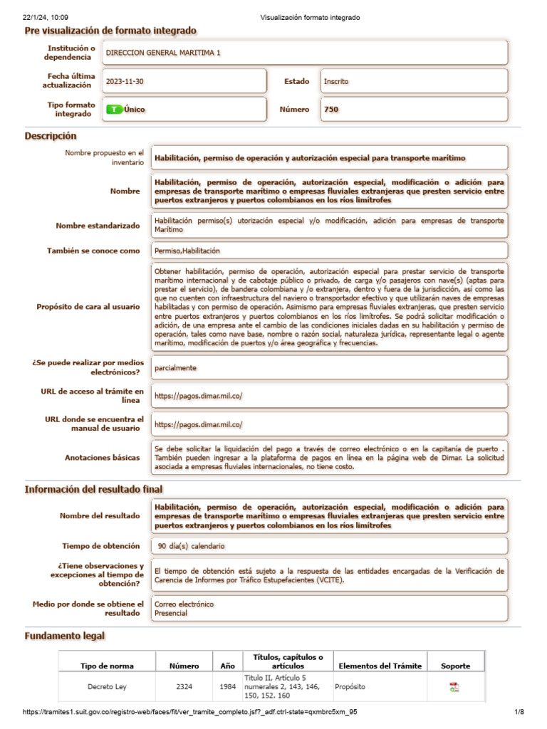 PDFA 750 Habilitacion Permiso Operacion Autorizacion Especial ...
