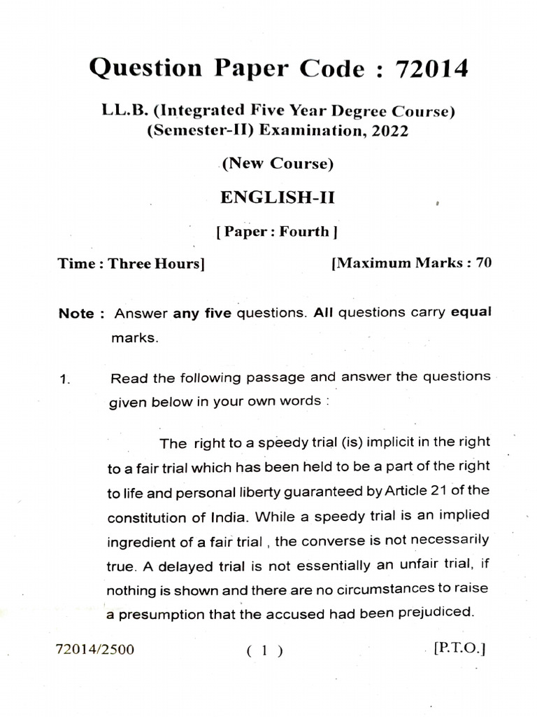 English, 2nd Sem 2022 | PDF | Communication | Supreme Court Of The ...