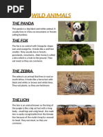 Wild Animals Chart | PDF