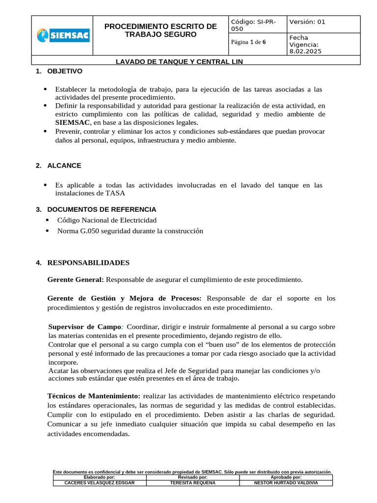 Si - PR.050 Lavado de Tanque | PDF | La seguridad