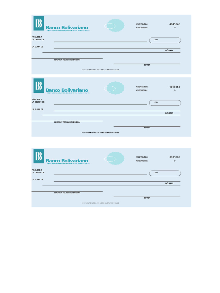 Cheques en Word | PDF