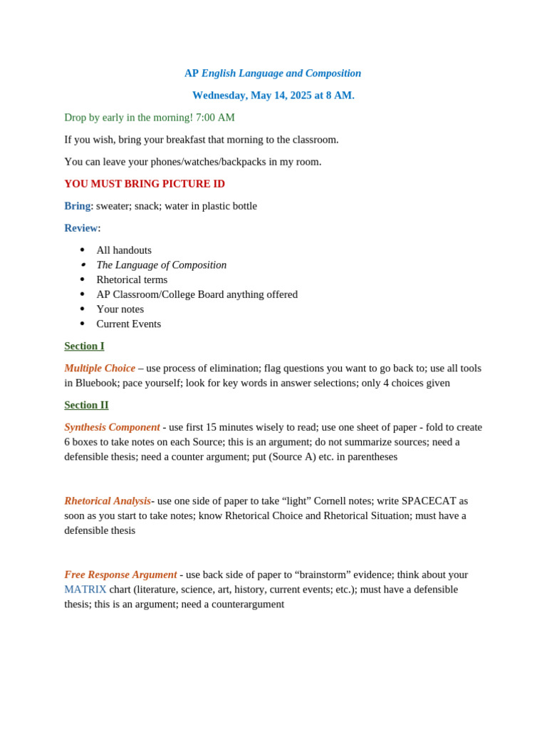 AP English Language and Composition | PDF