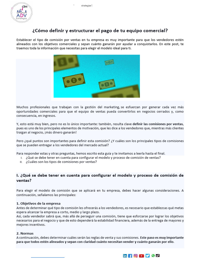 ADV Estrat - Comercial - Guía para Implementar Política de Comisiones - 2022 | PDF | Ventas ...