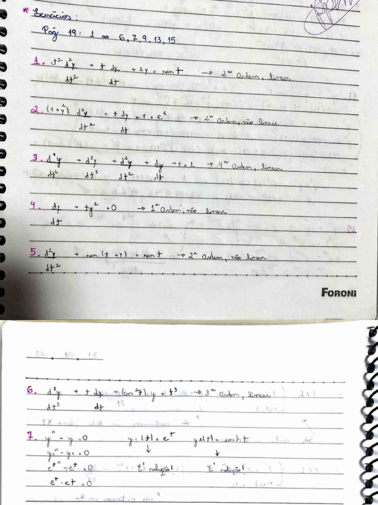 Exercicios EDO - 1 Prova | PDF