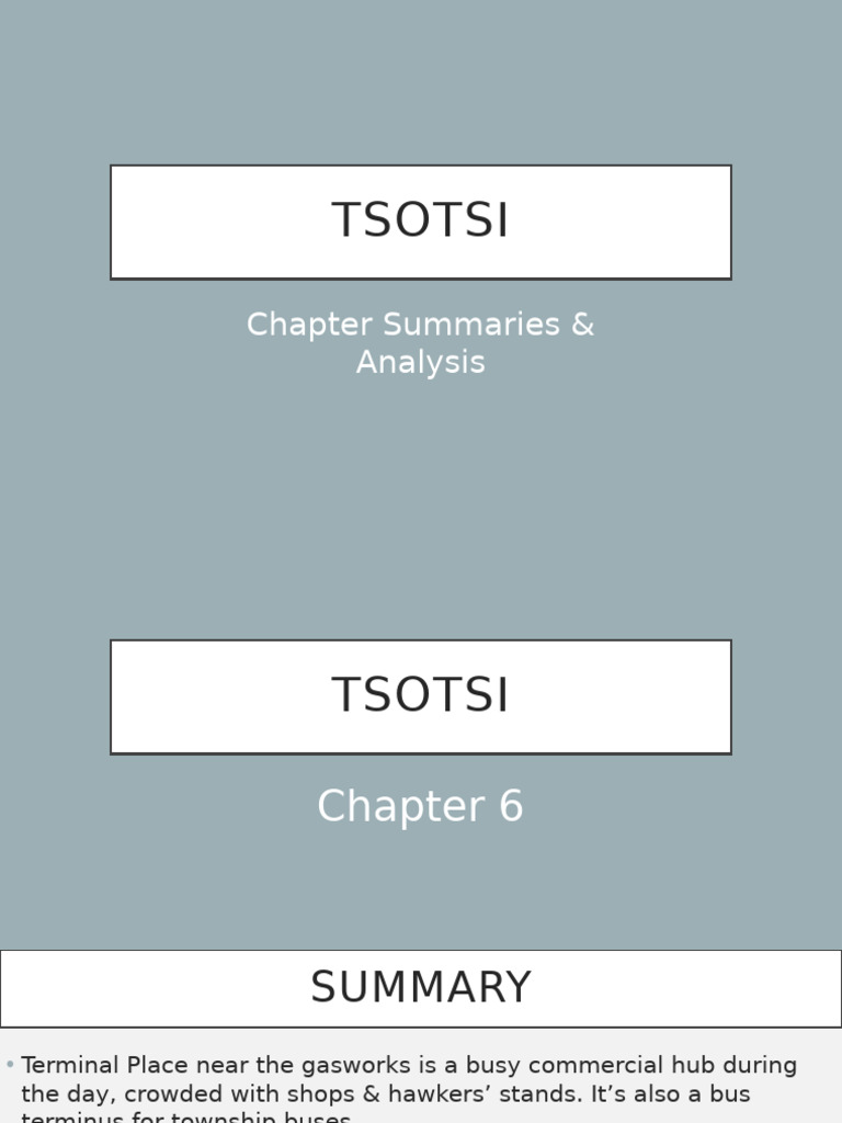 Tsotsi: Morris's Struggle and Revelation | PDF | Nihilism