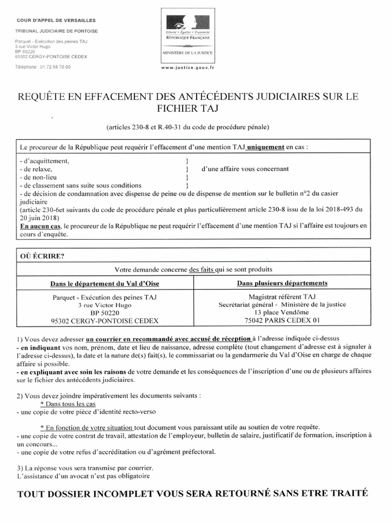 Requete Effacement Taj | PDF