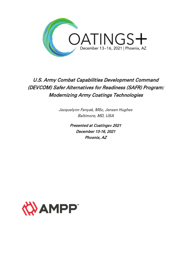 Safer Coatings for Army Readiness | PDF | Chromium | Materials