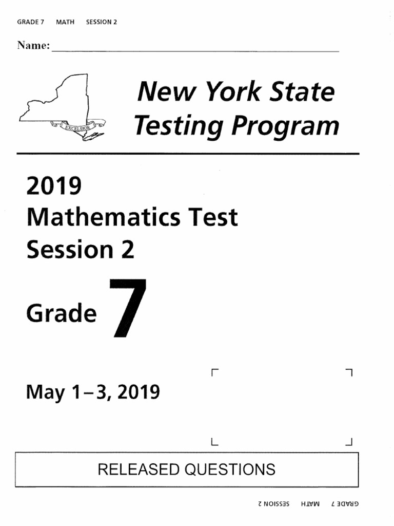Grade 7 2019 NYS Practice Problems | PDF
