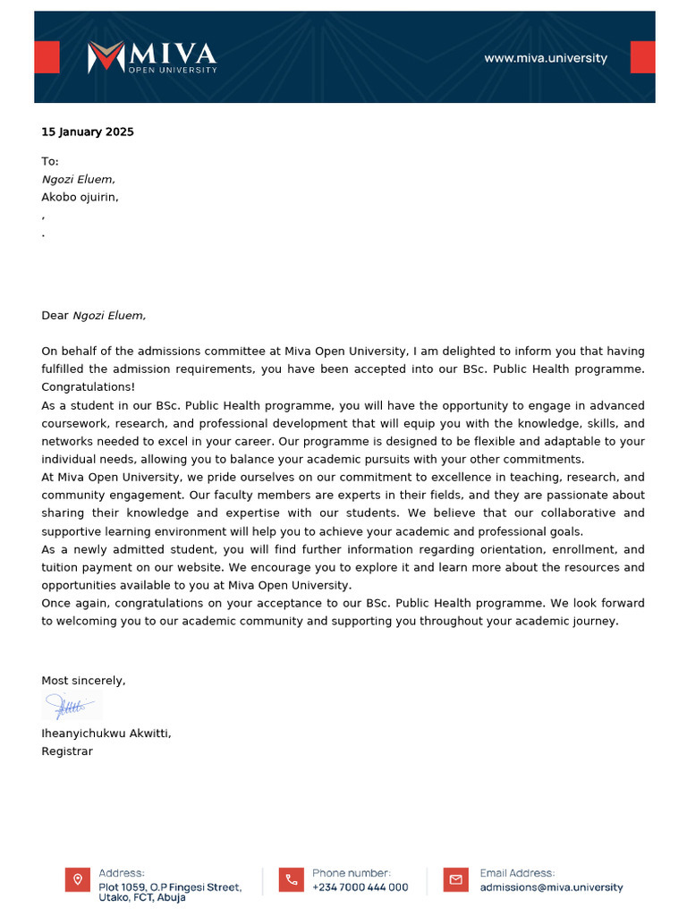 Programme Application Successful Attachment | PDF