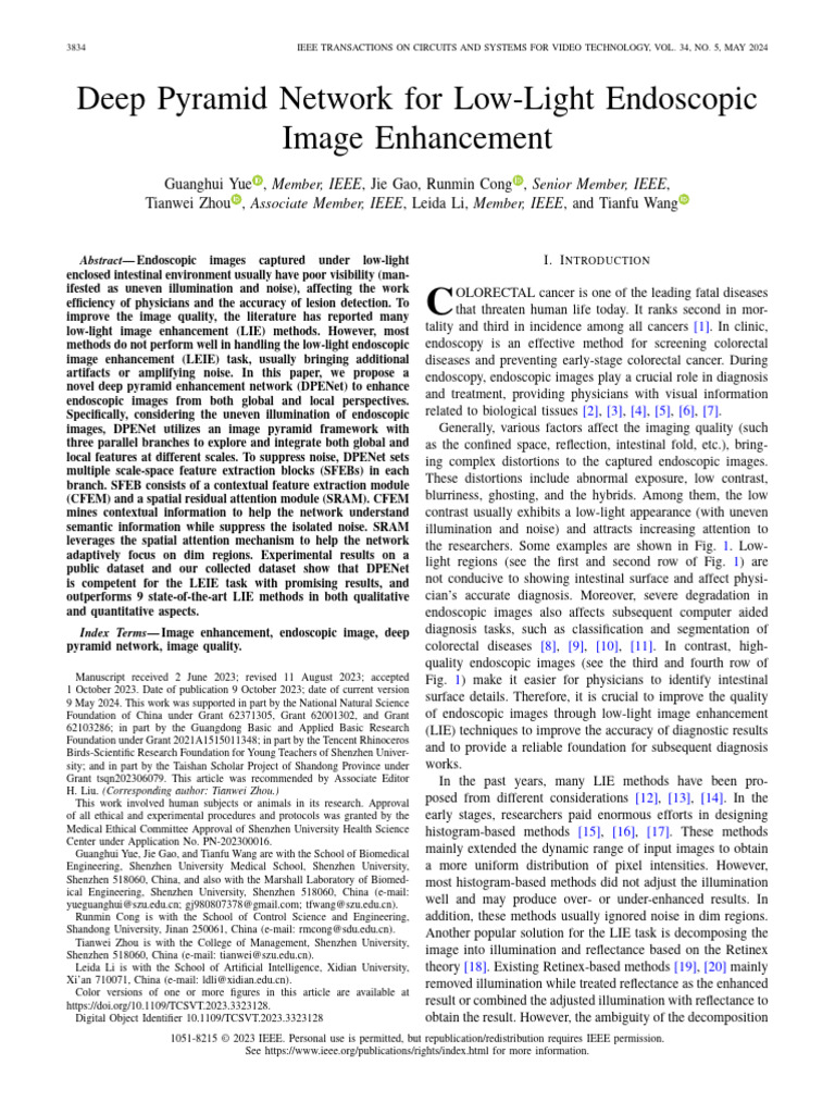 Deep Pyramid Network For Low-Light Endoscopic Image Enhancement | PDF ...