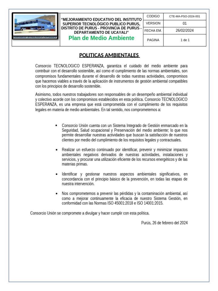Políticas Ambientales Instituto Purus | PDF | Sustentabilidad ...