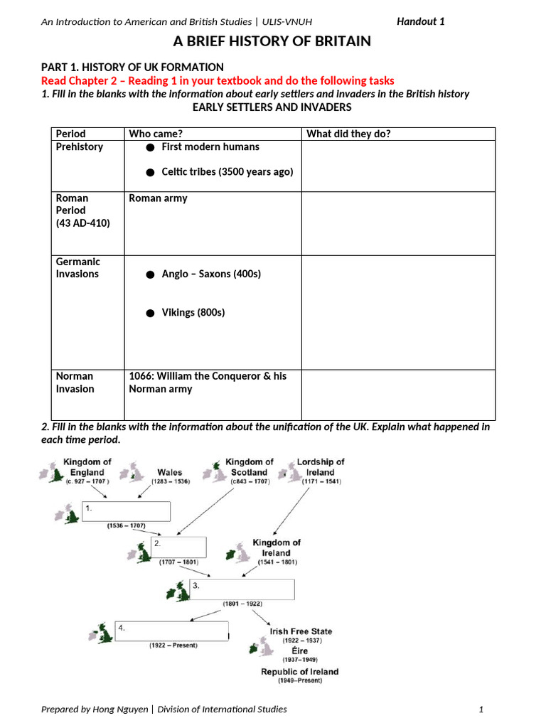 W2. (Handout) Chapter 2 - British History | PDF | British Empire | Celts