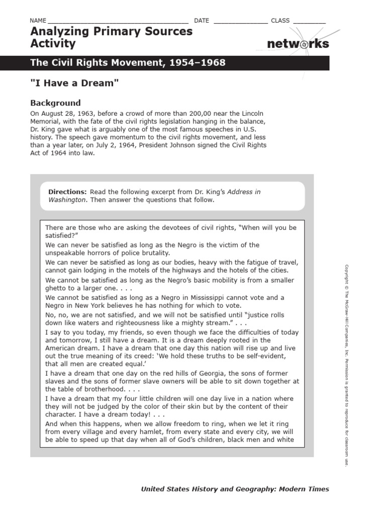 King's Call for Justice and Equality | PDF | Martin Luther King Jr ...