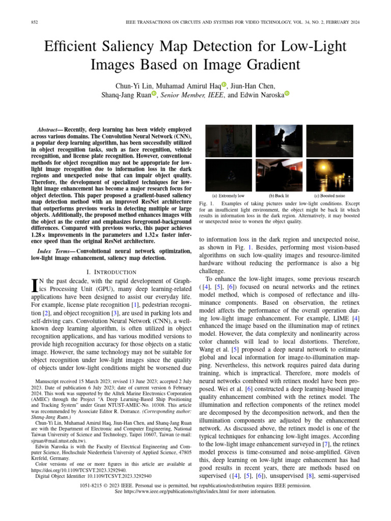 Efficient Saliency Map Detection For Low-Light Images Based On Image Gradient | PDF | Deep ...