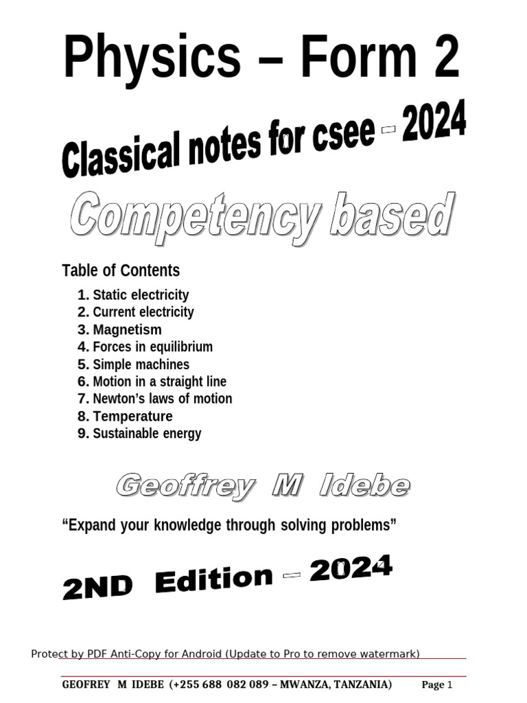 Idebe Physics - 2 New 2024. | PDF | Capacitor | Electric Charge