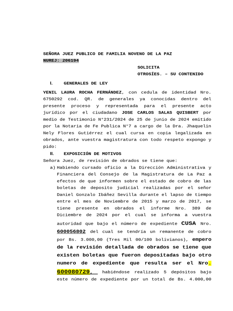 Oficio A DAF Nuevo CUSA Yenil Laura Rocha Fernandez | PDF