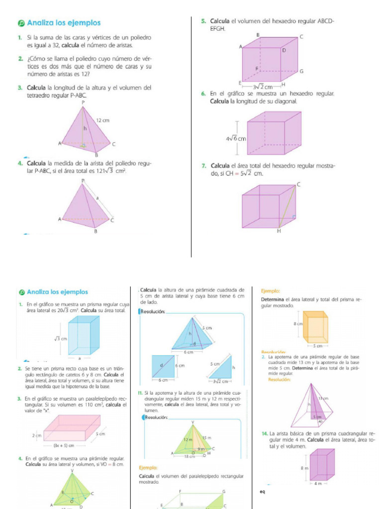 Ficha de Poliedros | PDF