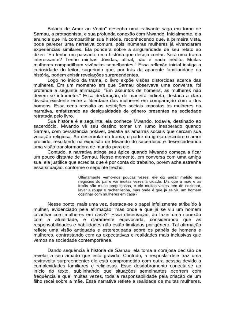 Balada de Amor Ao Vento | PDF | Amor | Narrativa