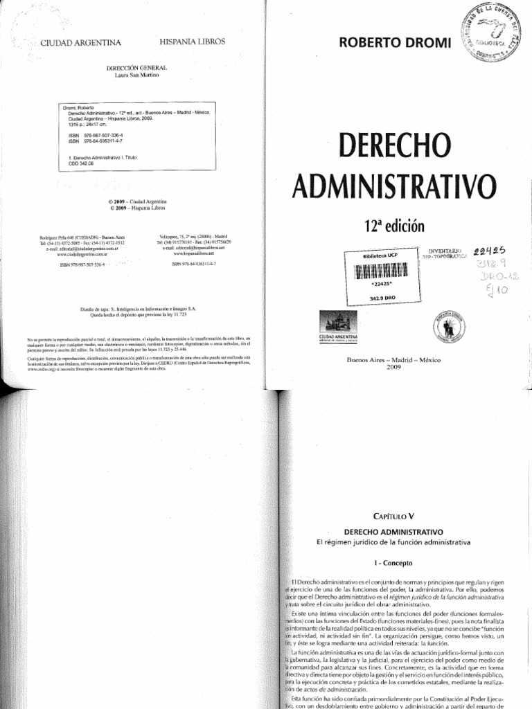 Dromi-Dcho - Administrativo.Tomo 1.Cap-V | PDF
