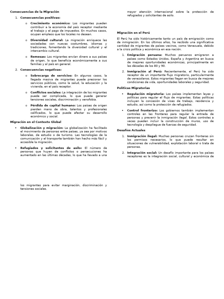 La Migración | PDF | Migración humana | Inmigración