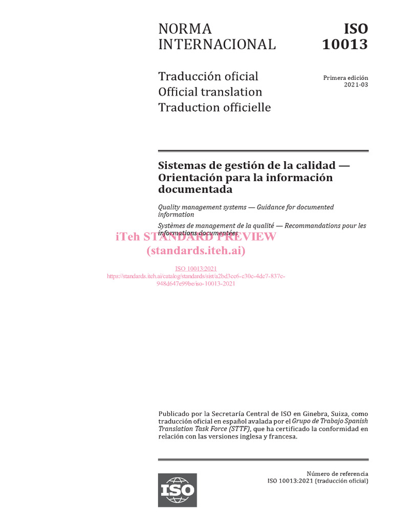 ISO 10013: Guía para Información Documentada | PDF | Informática
