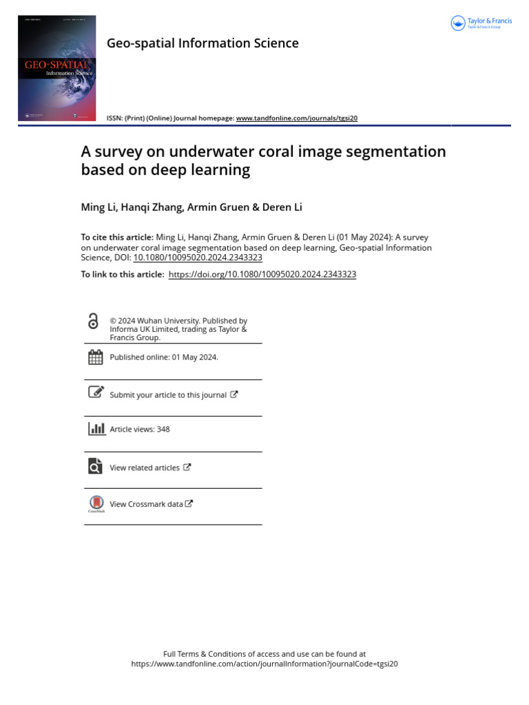 A Survey On Underwater Coral Image Segmentation Based On Deep Learning | PDF | Image ...