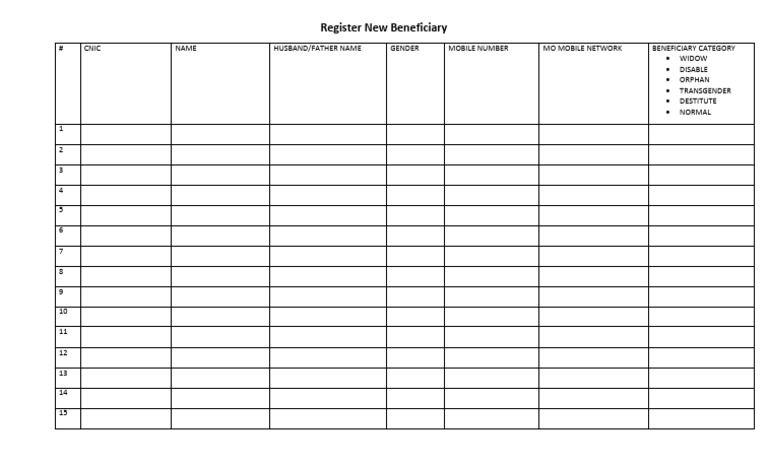 Register New Beneficiary New | PDF