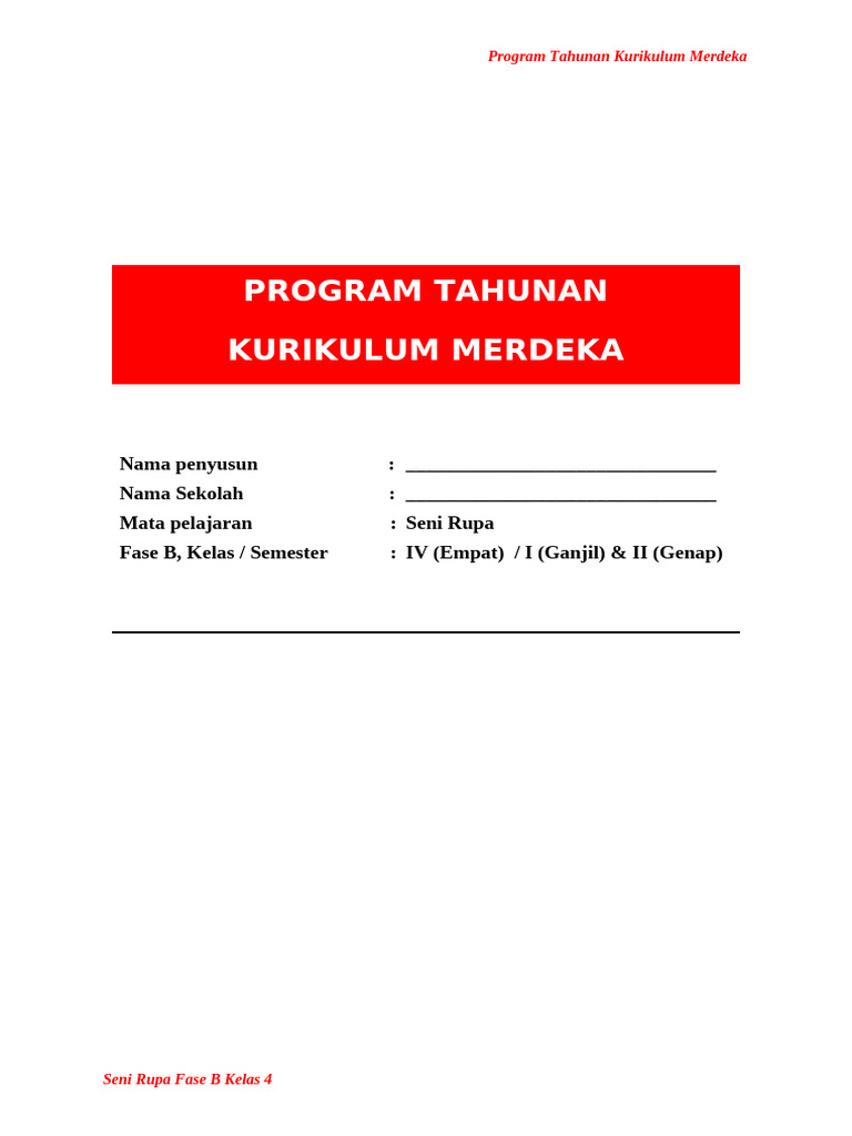 Prota Kurikulum Merdeka (SBDP) | PDF