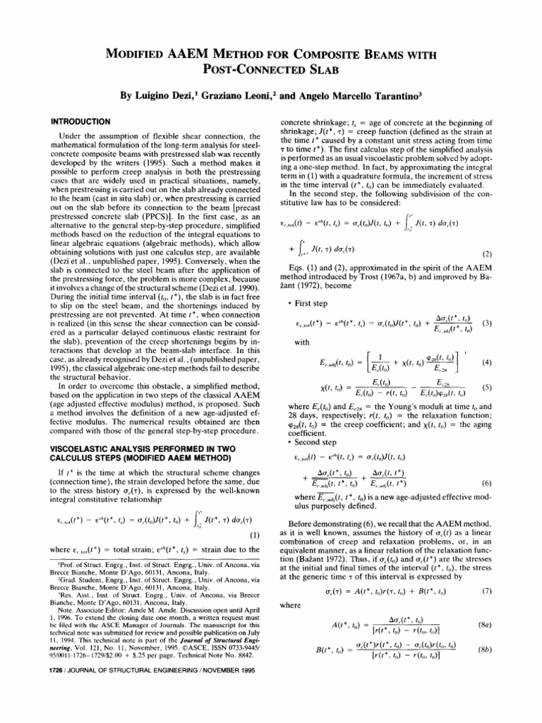 Modified AAEM Method For Composite Beams With Post Connected Slab | PDF