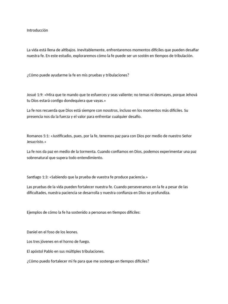 La Fe Sisten en Tiempo Difíciles | PDF