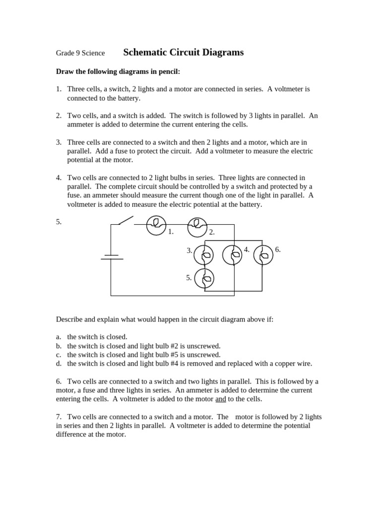Circuit Diagrams for Grade 9 Science | PDF