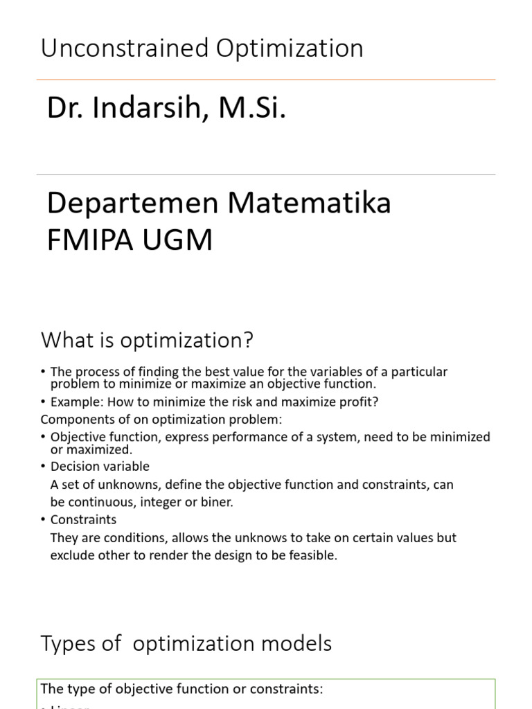 Chapter 2 - Unconstrained Optimization | PDF | Mathematical Optimization | Eigenvalues And ...