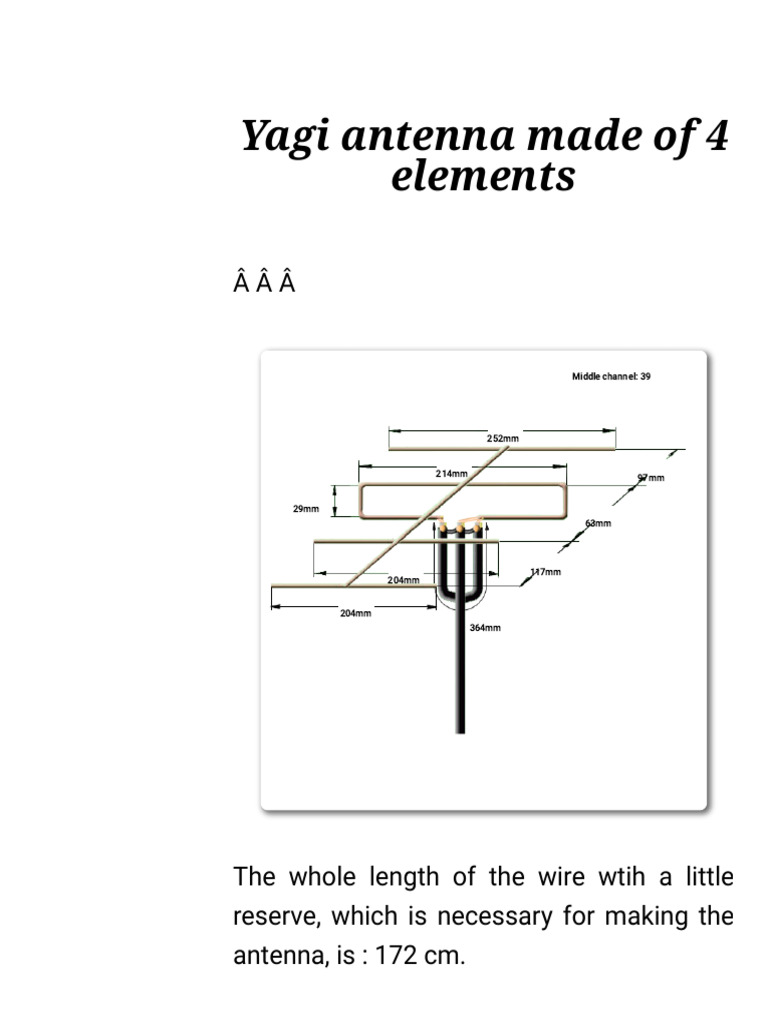 Yagi Antenna Made of 4 Elements | PDF