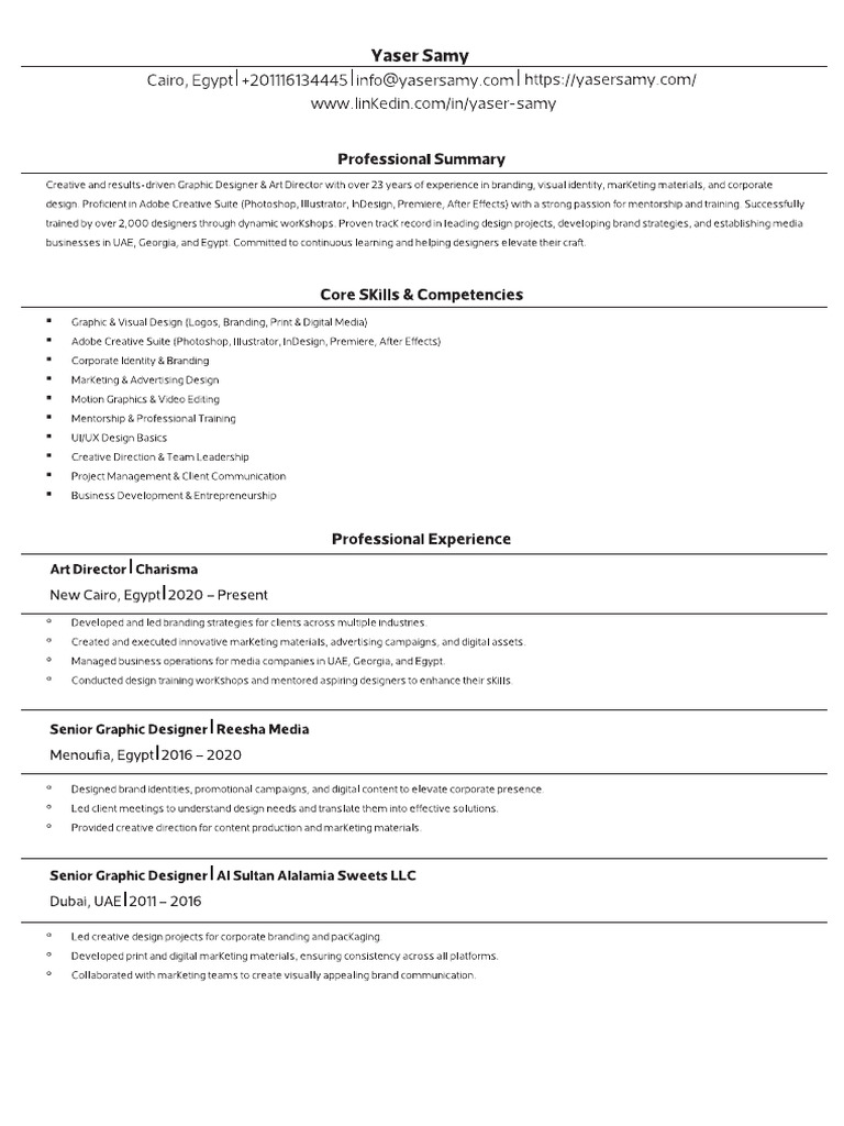 Yaser Samy - Resume 2025 | PDF
