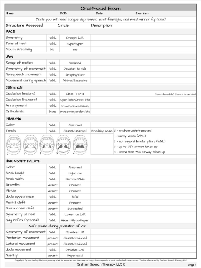 Oral-facial Exam (1) | PDF