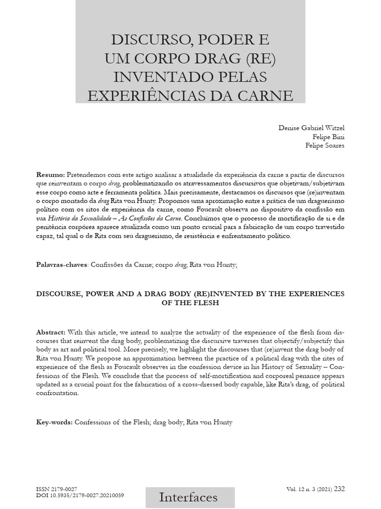 Discurso, Poder e Um Corpo Drag | PDF | Michel Foucault | Purgatório