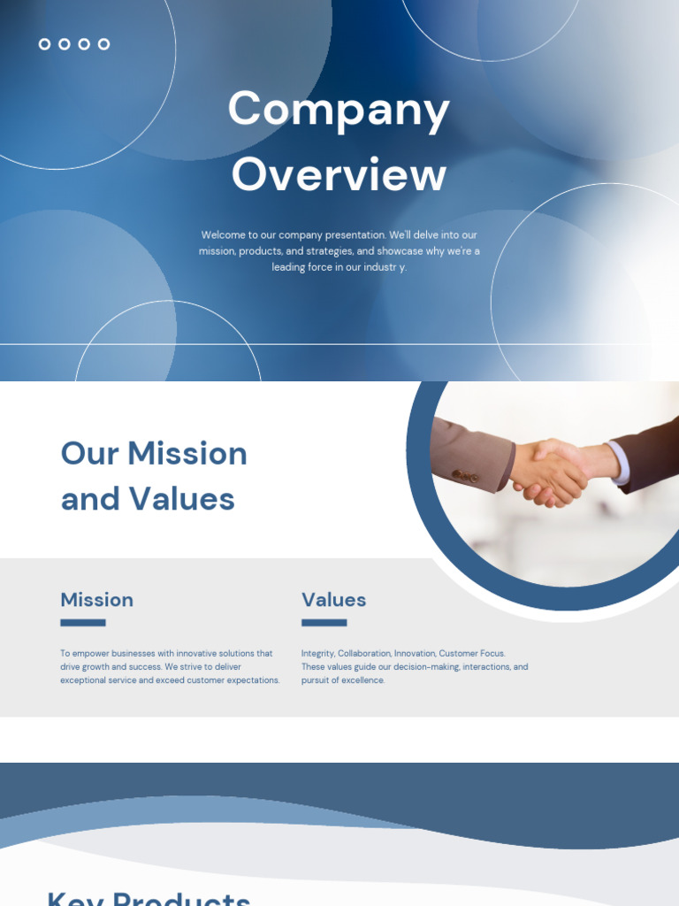 Blue and White Abstract Professional Gradients Company Profile ...