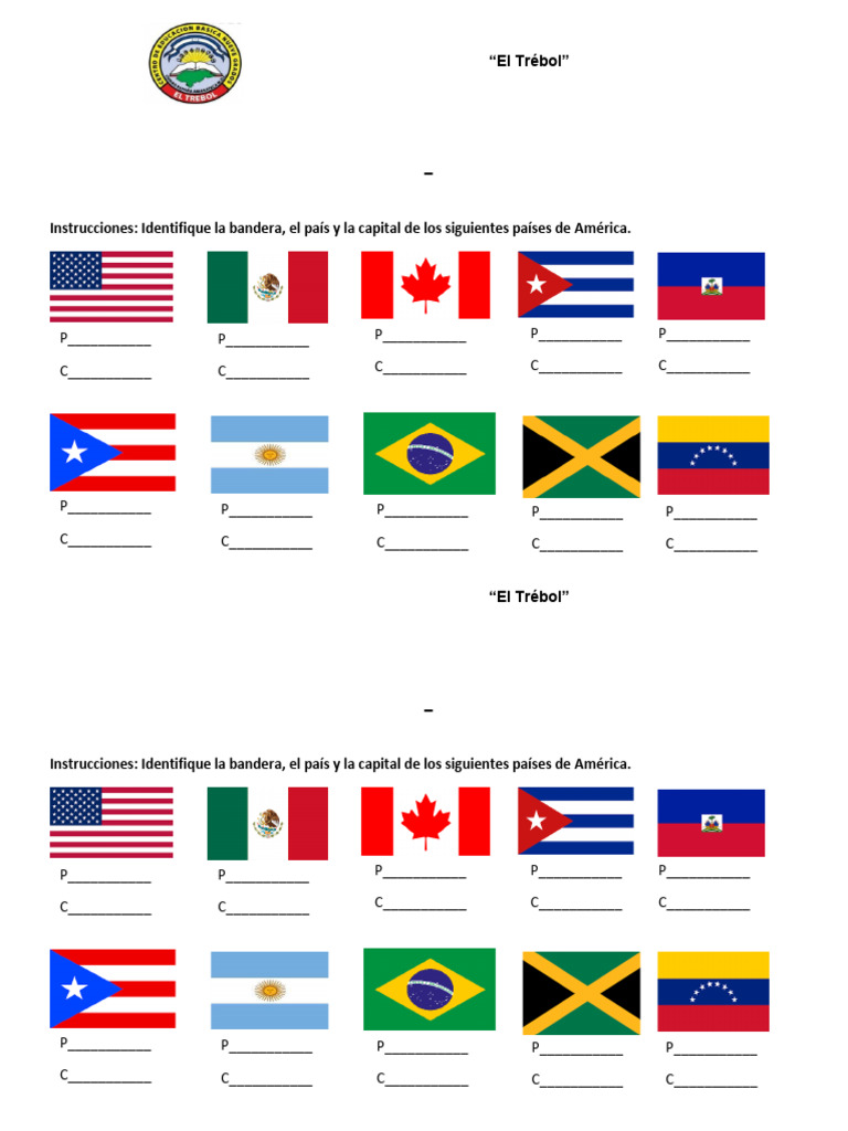 Prueba de Países, Capitales de 8° | PDF
