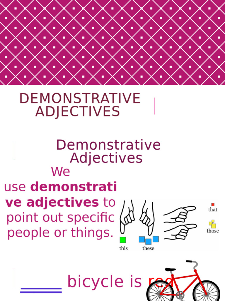 Demonstrative Adjectives Theory1 | PDF