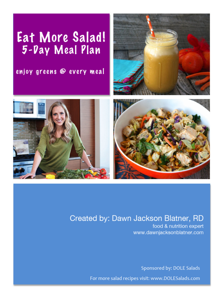 Eat More Salad 5 Day Meal Plan | PDF | Meal | Pesto